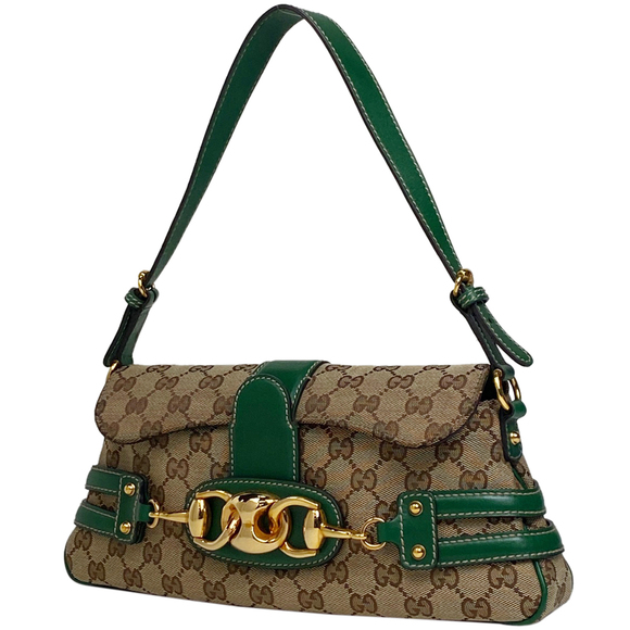 Gucci | Bags | Gucci Gg Pattern Horsebit Canvas Shoulder Bag Brown ...
